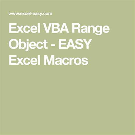 range object in excel vba excel macros excel macros