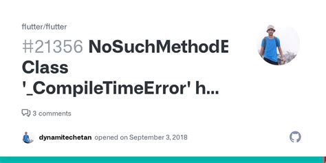 nosuchmethoderror class compiletimeerror has no instance getter
