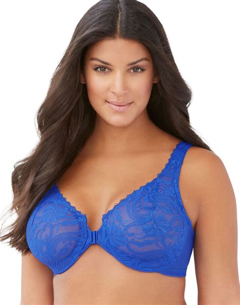 16655 Glamorise Womens Underwire Lace Front Hook Bra