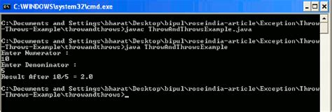java throw and throws keyword example