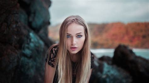 Wallpaper Face Women Blonde Depth Of Field Long Hair Supermodel