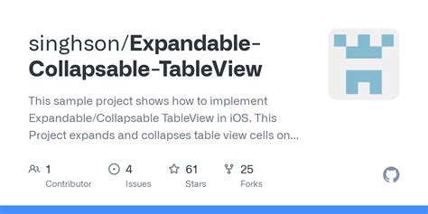 github singhson expandable collapsable tableview this sample project