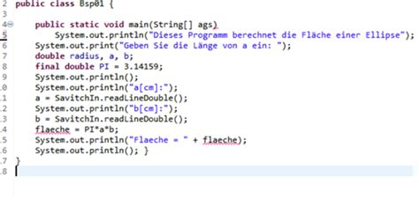 ich versuche gerade ein programm in java eclipse zu