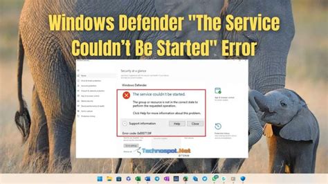 fix windows defender the service couldn t be started error