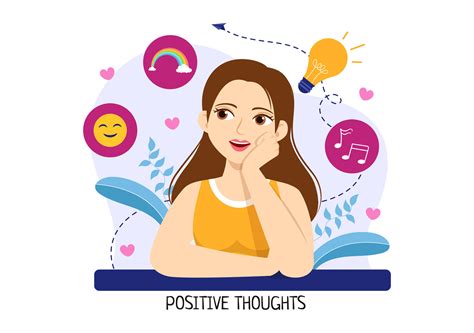 Positivos Pensamientos Vector Ilustración Con Pensando Positivo Como Un