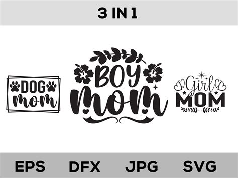 3 Mom Svg Design Bundle Graphic By 21designgallery · Creative Fabrica