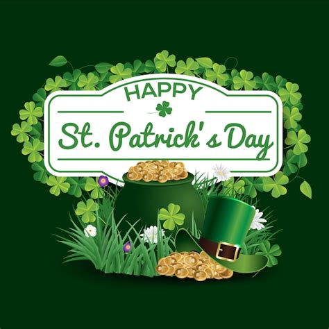 Premium Vector Happy Saint Patricks Day Greeting Card