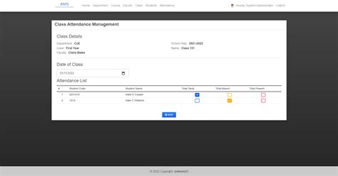 college attendance management system in python using django free