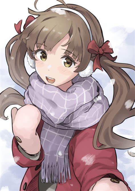Safebooru 1girl Blunt Bangs Blush Bow Brown Hair Checkered Clothes