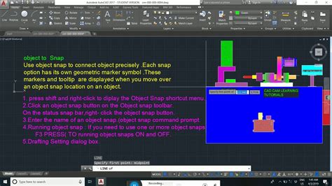 autocad how to use object snap command tutorial command 021 youtube