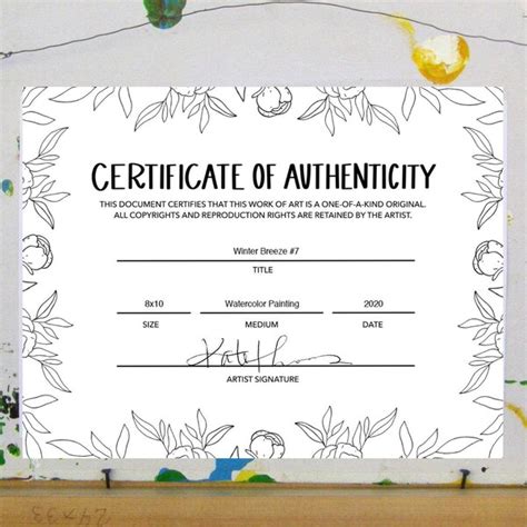 Blank Certificate Of Authenticity Forms Hot Sex Picture
