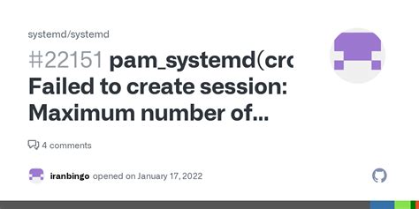 pam systemd crond session failed to create session maximum number of