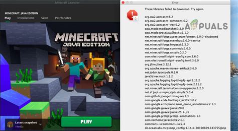 fix these libraries failed to download forge