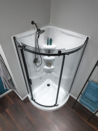 Round Corner Shower Enclosure In Matte Black B911917 3838 Bl Delta Faucet