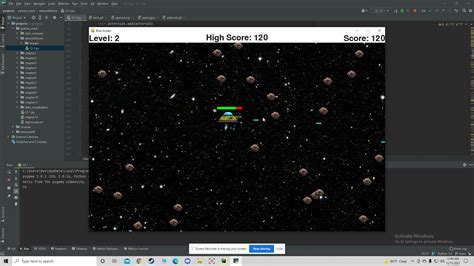 python asteroid game demo youtube