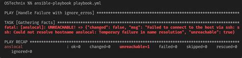 error handling in ansible playbooks ostechnix