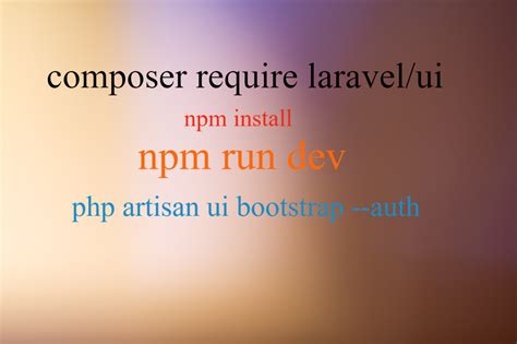easy install laravel ui auth package user login registration