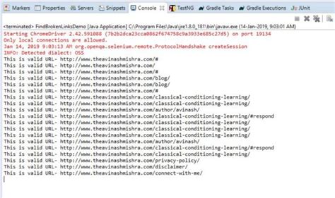how to find all broken links of the aut in selenium with java inviul