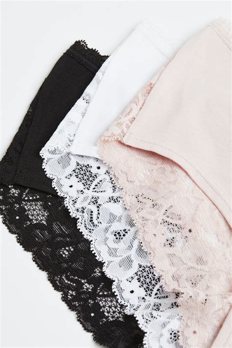 Mama 3 Pack Cotton Hipster Briefs Black White Powder Pink Ladies