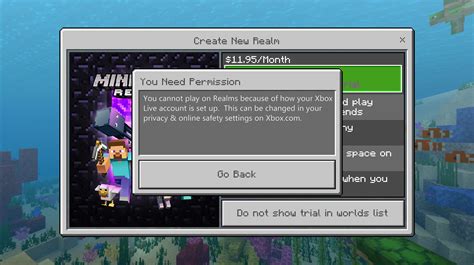 unable to play on realms minecraft microsoft community