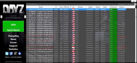 dayz 2012 what do greyed out servers mean arqade