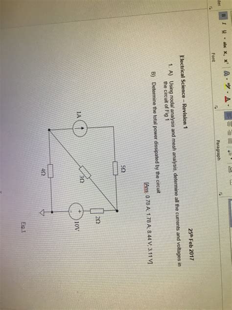 solved using nodal analysis and mesh analysis determine all