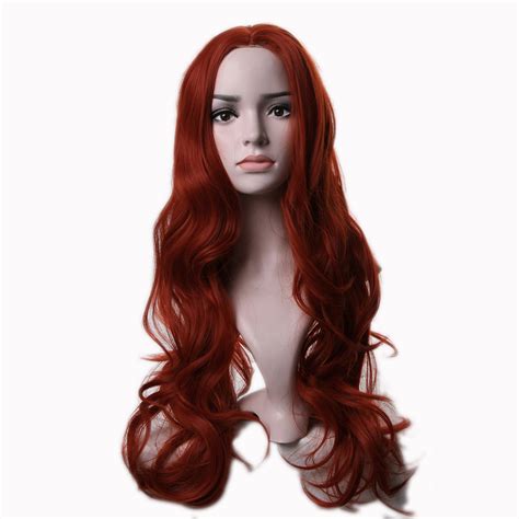 Long Curly 24copper Red Full Wigs Heat Resistant Synthetic Hair Long