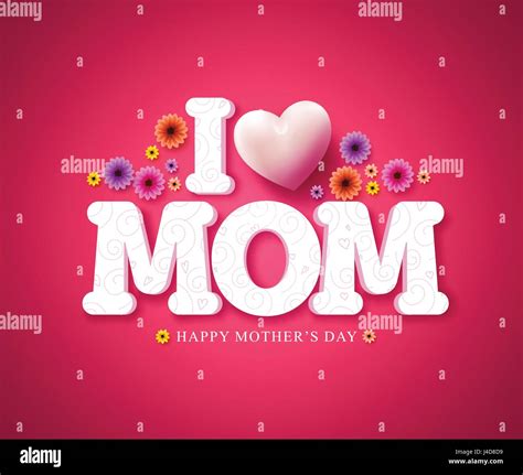 Happy Mothers Day Vector Greetings Card Design With 3d Mom Text And