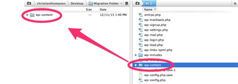 how to move wordpress content folders to a new host wp engine