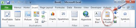 where is header and footer in office 2007 2010 2013 and 365