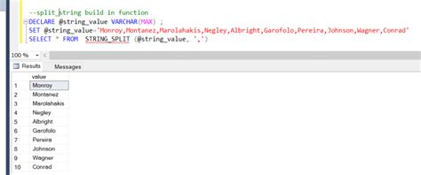 how to split a string by a delimited char in sql server