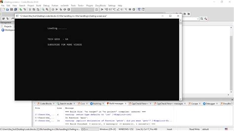 how to make loading screen in c programming simple logic youtube