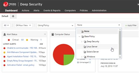 customize the dashboard deep security