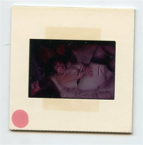 Org 50s 60s Nude 35mm Slide Negative Stockings Super Endowed Woman