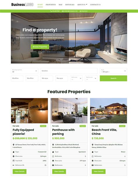 vevs real estate websites demo
