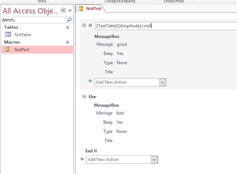 if statement in access macro not seeing table in same database stack