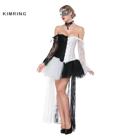 Kimring Sexy Women Victorian Gothic Overbust Corset Dress Vintage Waist
