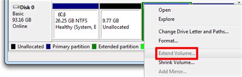 how to add unallocated space to partition in windows