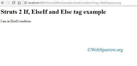 struts 2 if elseif and else tag example websparrow