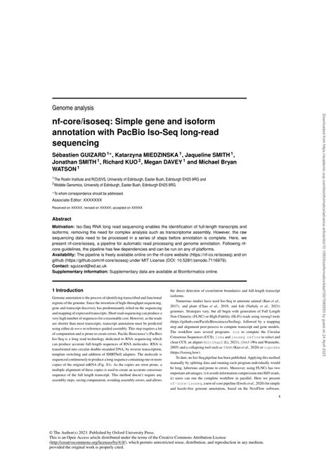 Pdf Nf Core Isoseq Simple Gene And Isoform Annotation With Pacbio