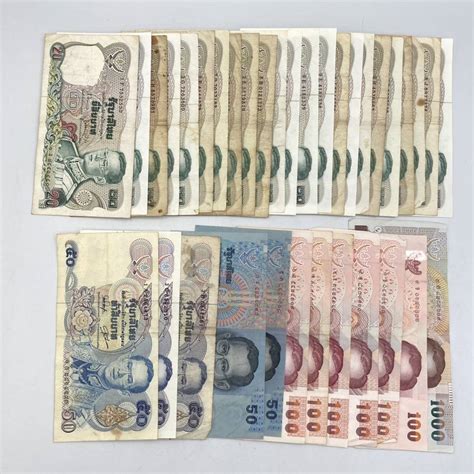 【傷や汚れあり】11 2sa A725★海外紙幣35枚おまとめ★タイ バーツ Thailand 外国紙幣 旧紙幣 通貨 世界のお金 札