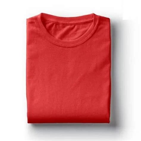 Half Sleeve Plain Red T Shirt Bio Wash 180gsm At Rs 145 In Nagpur Id