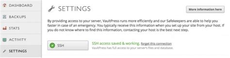 how to configure vaultpress to make backups via ssh tutorial
