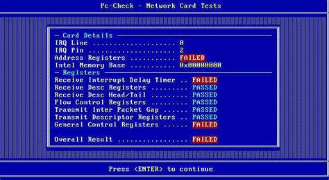 pc check incorrectly reports errors on network card tests cr 7050075