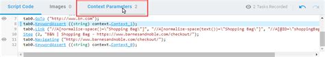 adding context parameters to a script