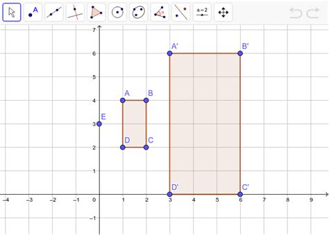 determining the center of dilation geogebra