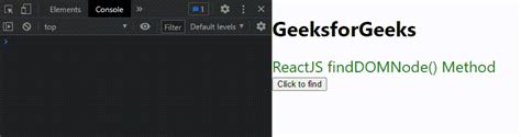 reactjs finddomnode method geeksforgeeks