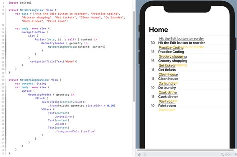 ios how to use geometryreader in an extracted rowview of a list while