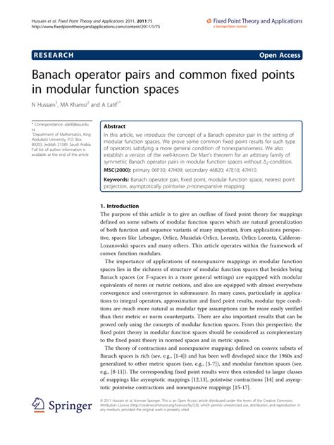 pdf banach operator pairs and common fixed points in modular function