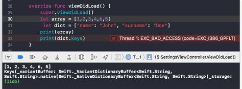 ios swift unable to access dictionary keys without this error keys